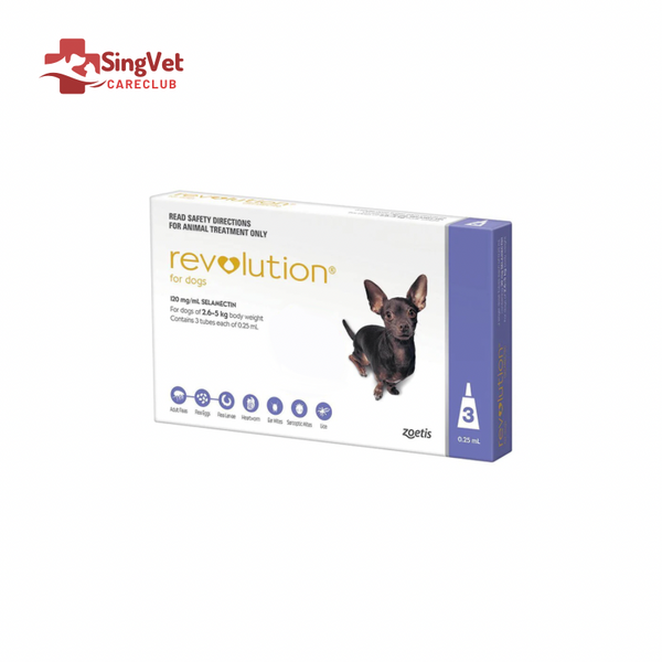 Revolution Dog Spot-On (2.6 to 5kg) Purple - Box of 3 – SingVet Animal ...